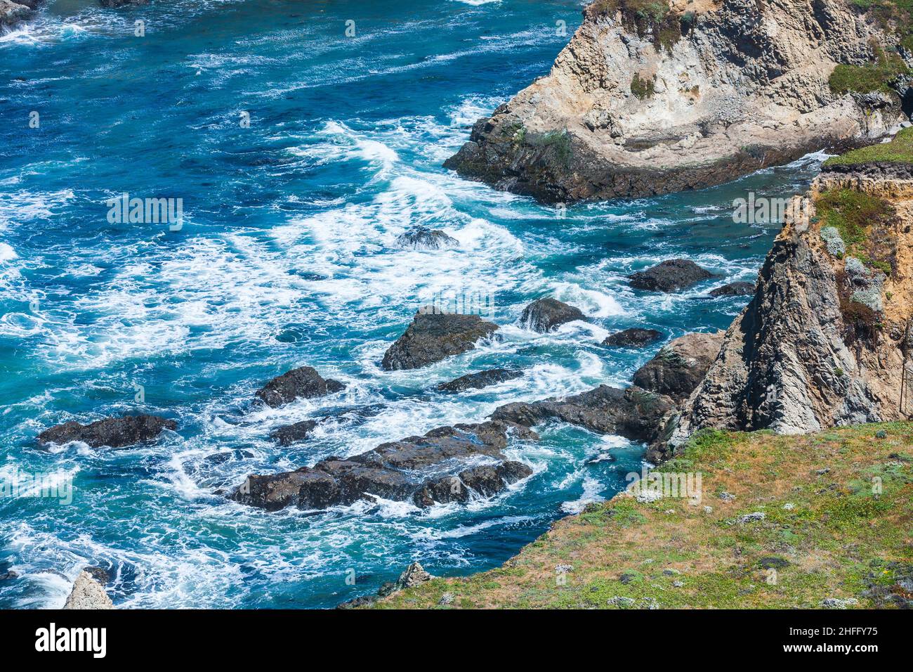 wild pacific coast at point arena with cliffs Stock Photo - Alamy