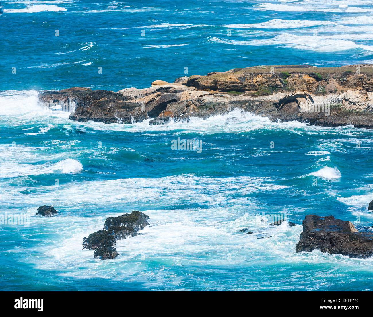 wild pacific coast at point arena with cliffs Stock Photo - Alamy