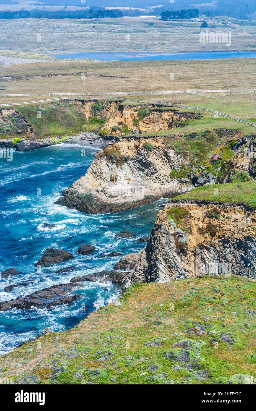 wild pacific coast at point arena with cliffs Stock Photo - Alamy