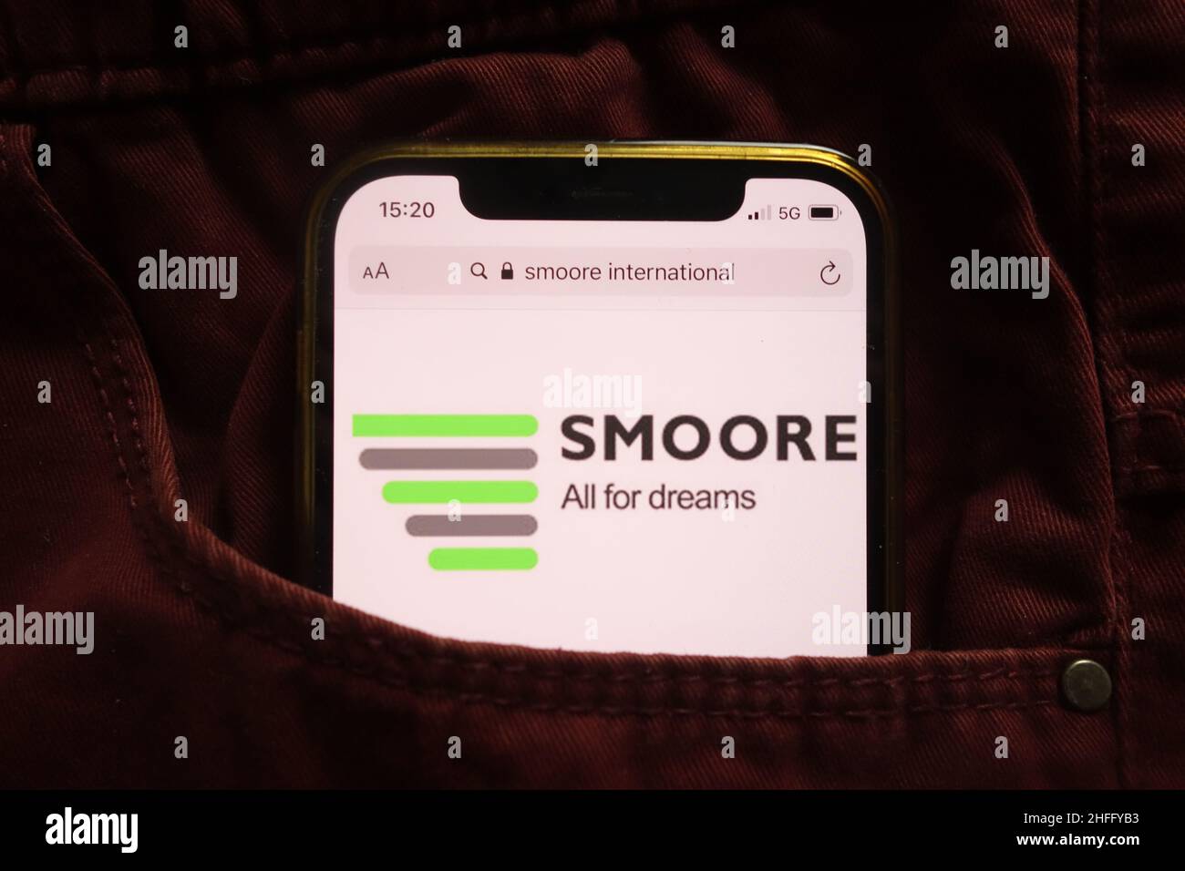 KONSKIE, POLAND - January 15, 2022: Smoore International Holdings logo ...