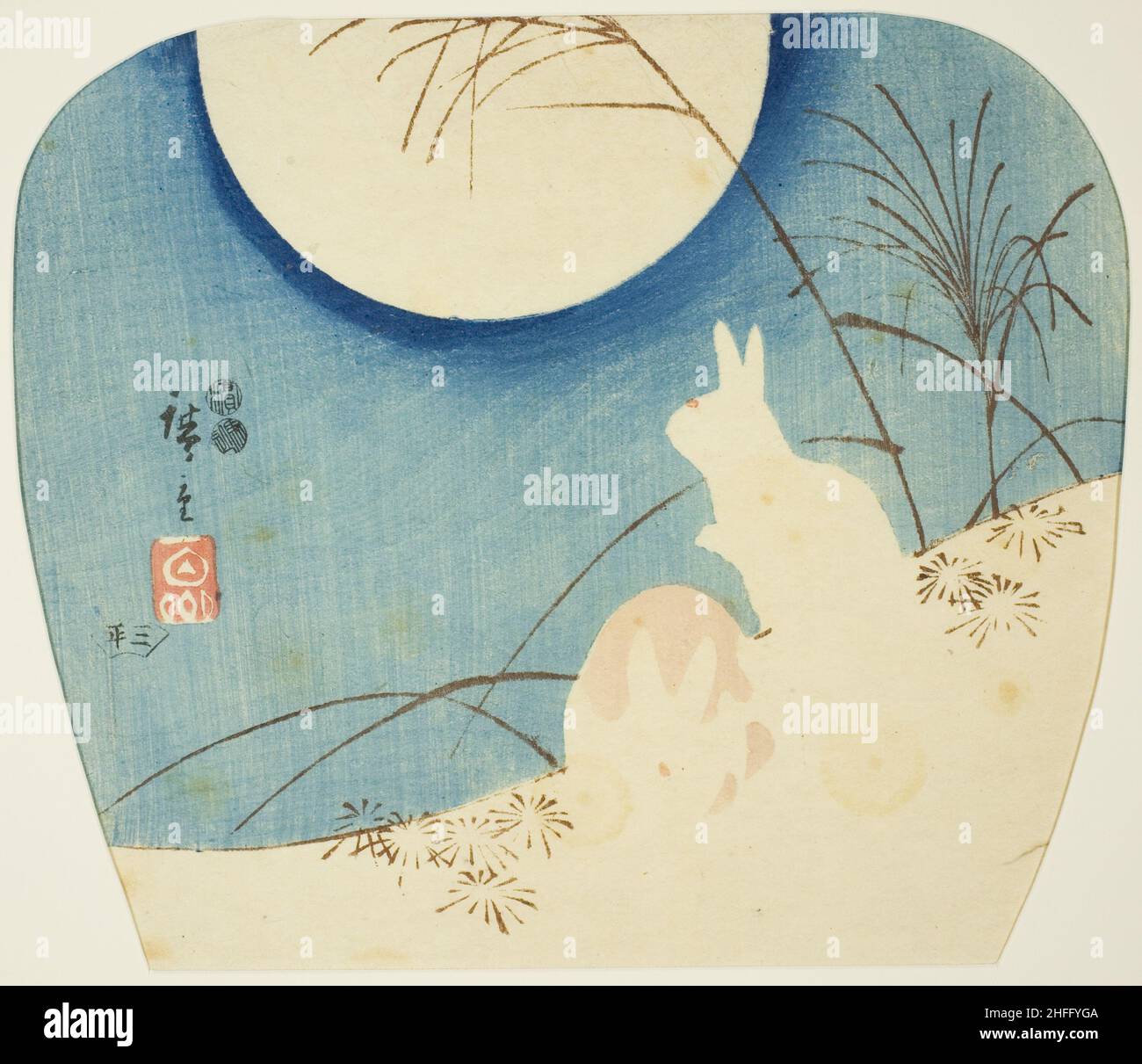 Rabbits in moonlight, c. 1849/52 Stock Photo - Alamy