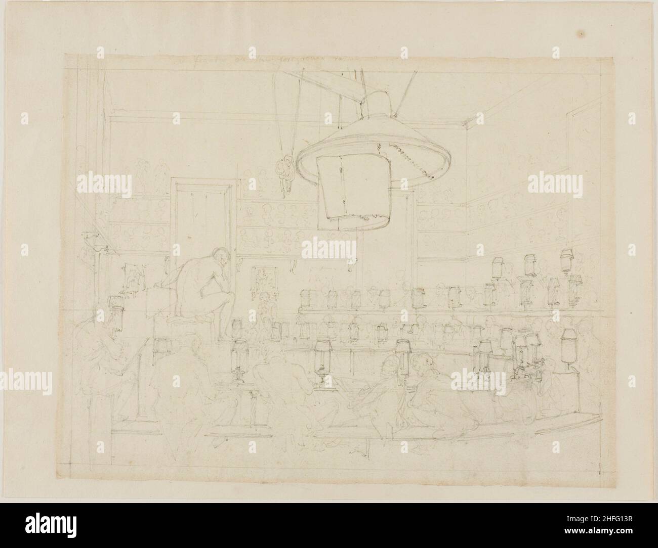 Study for Drawing from Life at the Royal Academy, Somerset House, from ...