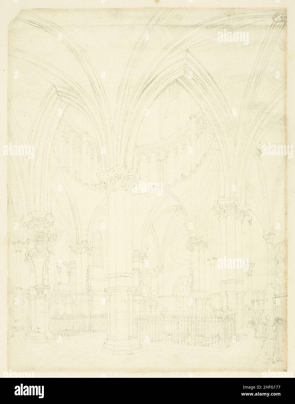 Study for Temple Church, from Microcosm of London, c. 1809 Stock Photo ...