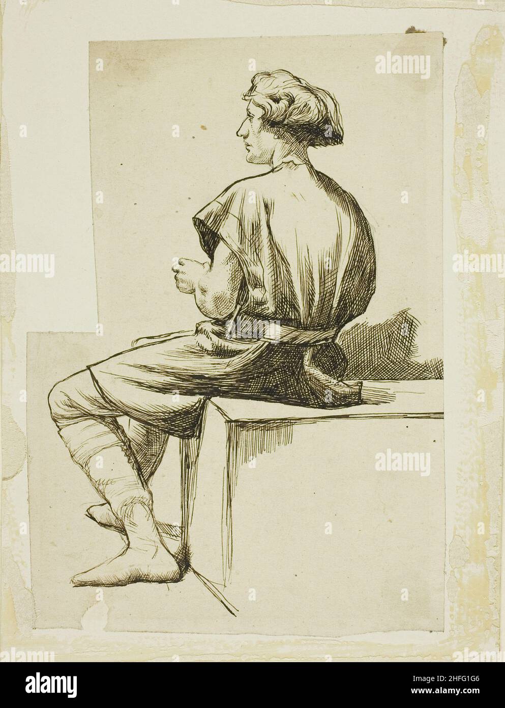 Seated Man in Tunic, 1860/69 Stock Photo - Alamy