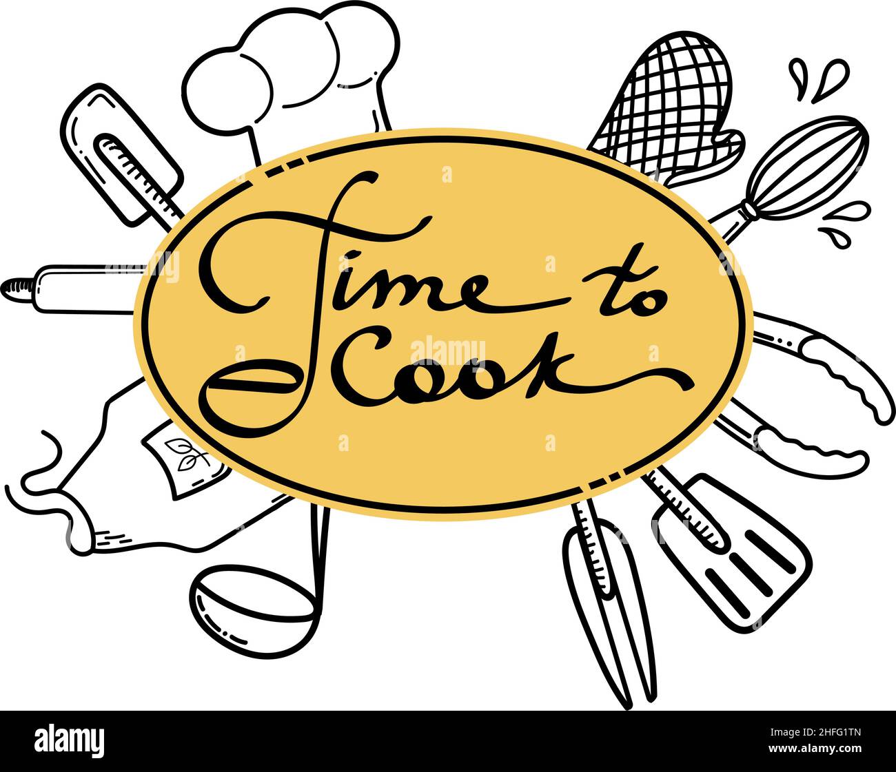 The stylized font is handwritten. Poster showing tools and clothes for ...