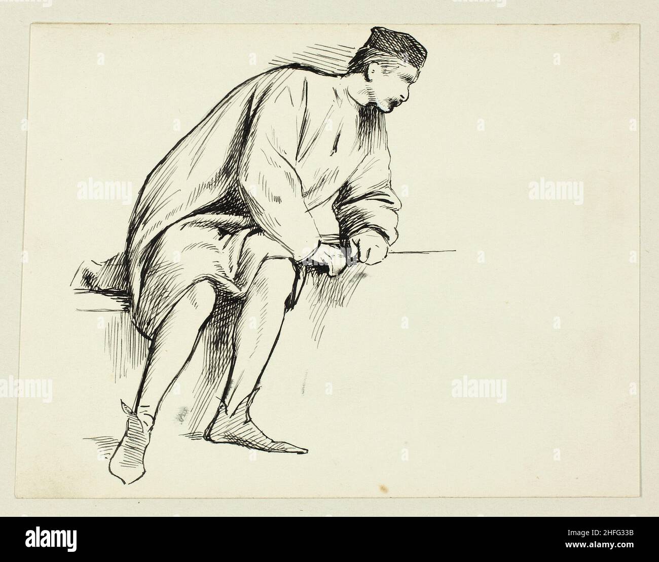 Seated Man Leaning on his Arm, n.d Stock Photo - Alamy