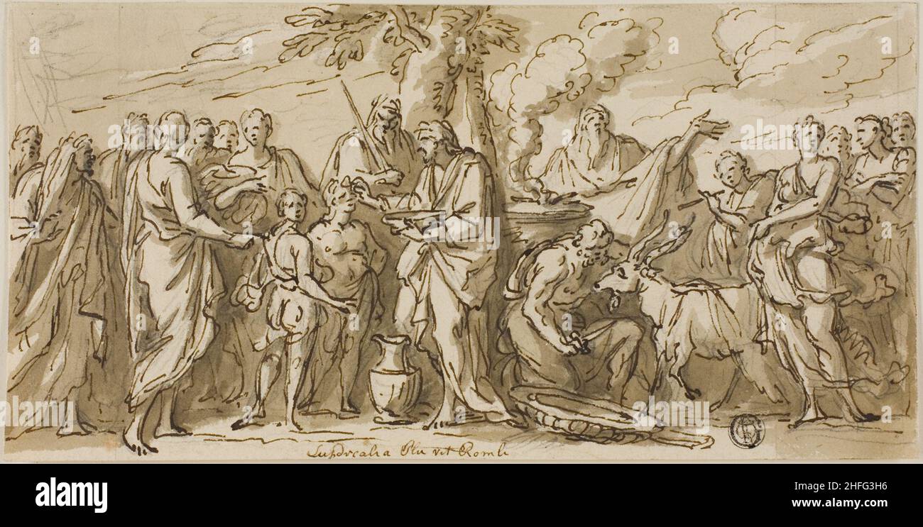 Lupercalia (recto), and Sketches of Figures (verso), n.d Stock Photo ...