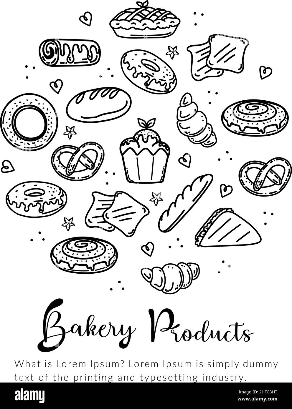 Bakery and pastry collection. Hand drawn Stock Vector Image & Art - Alamy