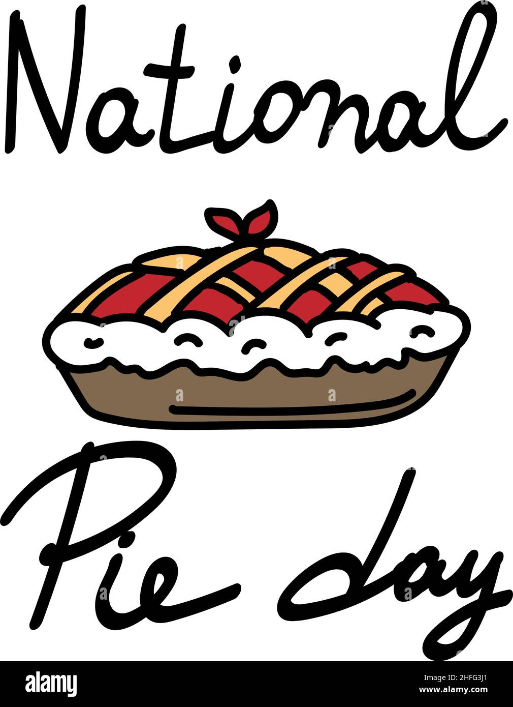 National Pie Day calligraphy hand lettering. A fun holiday celebrated ...