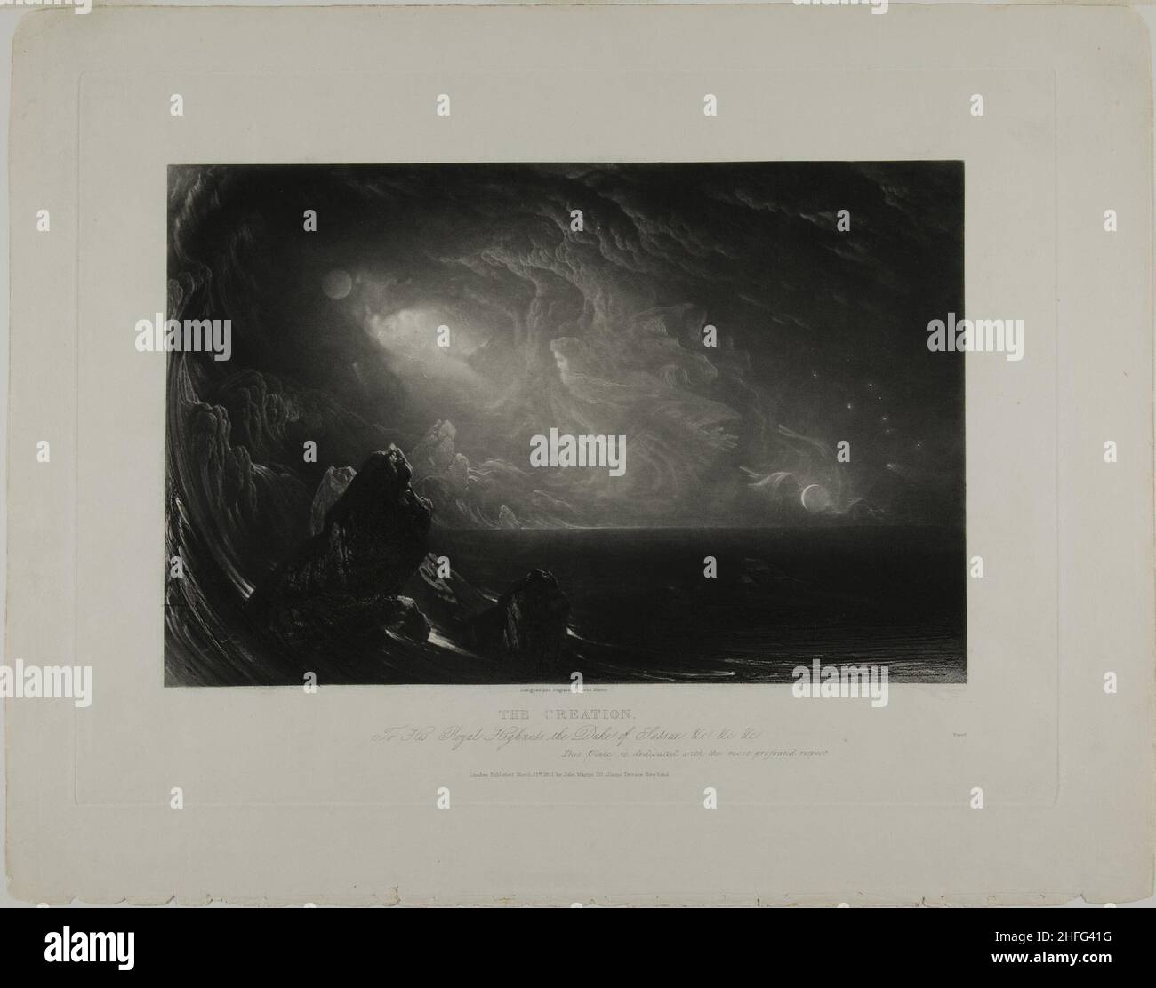 The Creation, from Illustrations of the Bible, 1831 Stock Photo - Alamy