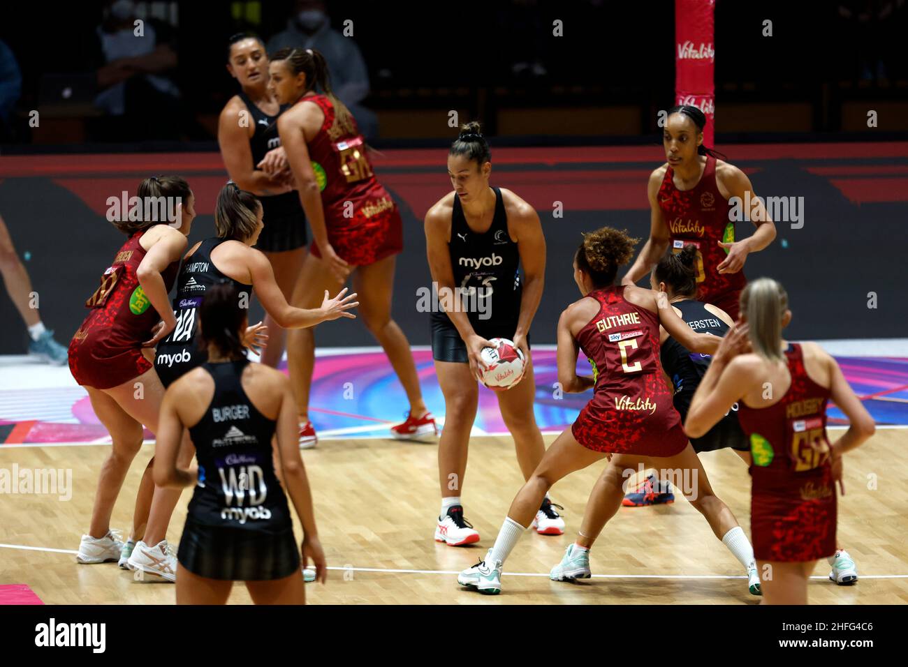 A general view of play during the netball quad series match at Copper ...