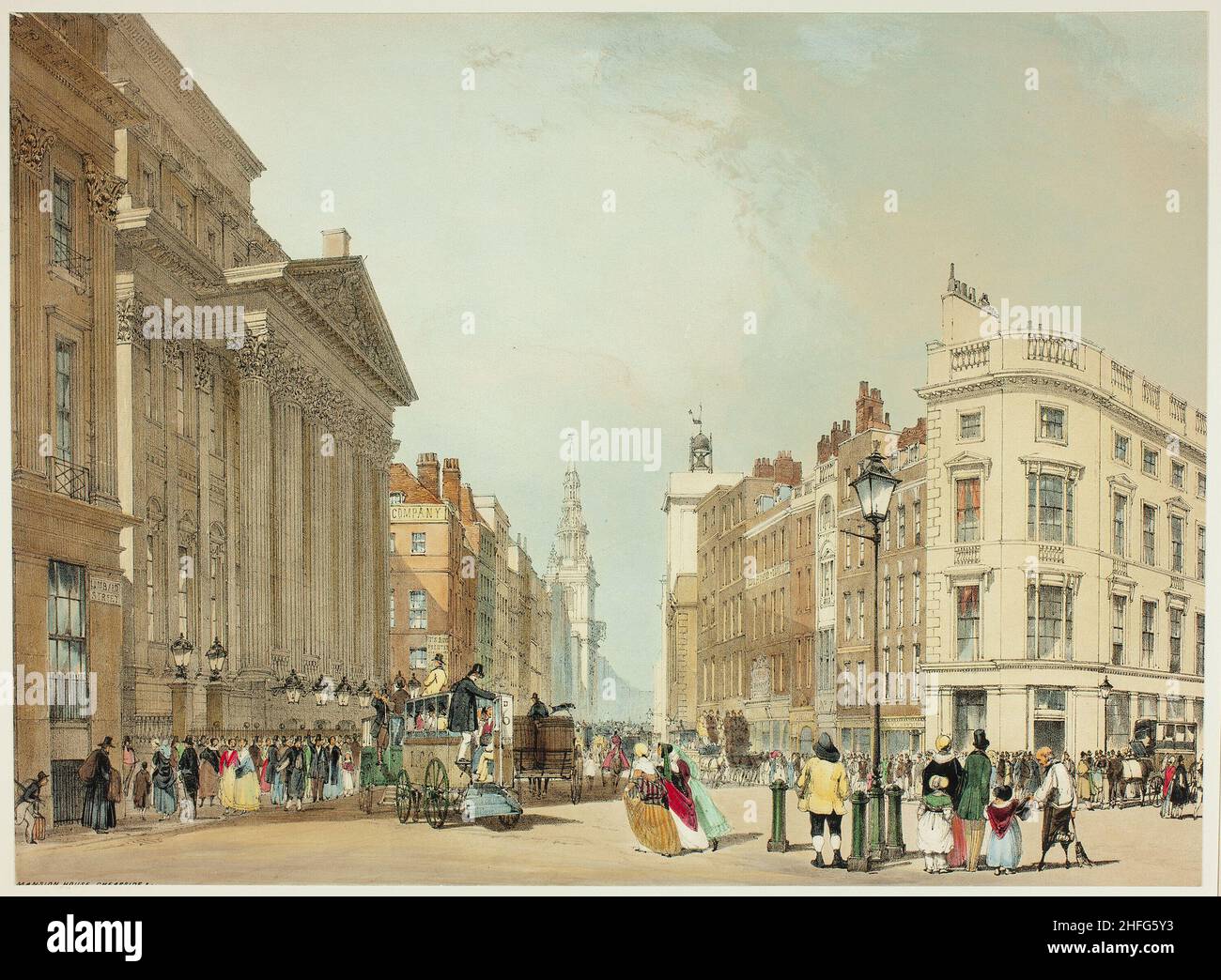Lithographhand coloured lithograph on paper hi-res stock photography ...