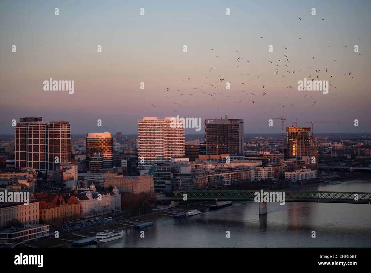 Bratislava, Slovakia. 15th Jan, 2022. View from a platform of the ...