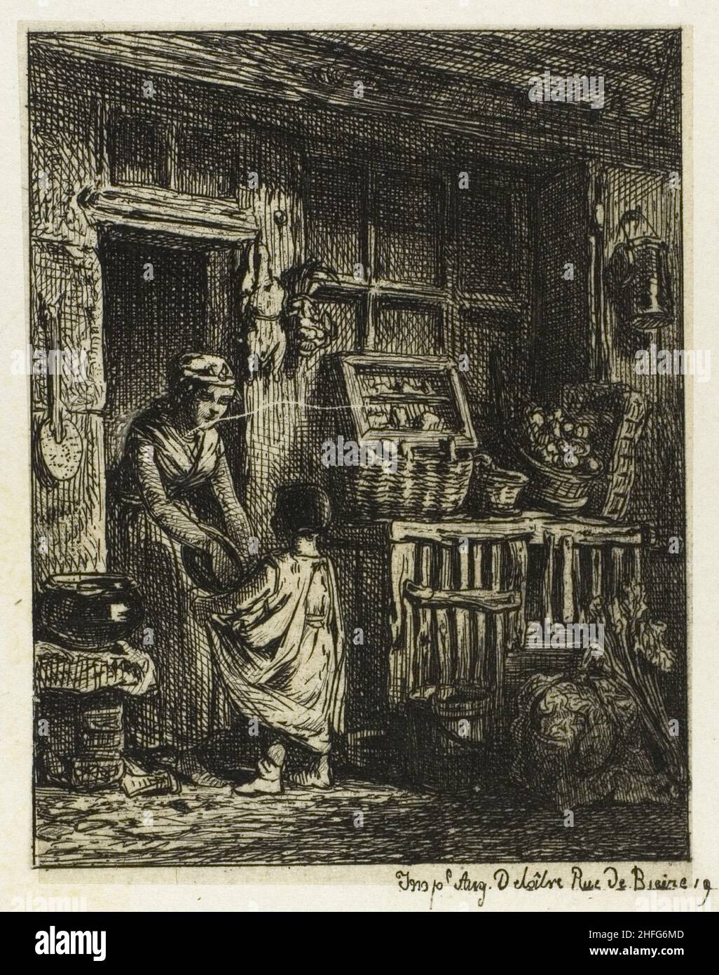 The Fruit Merchant and the Child, 1844 Stock Photo - Alamy