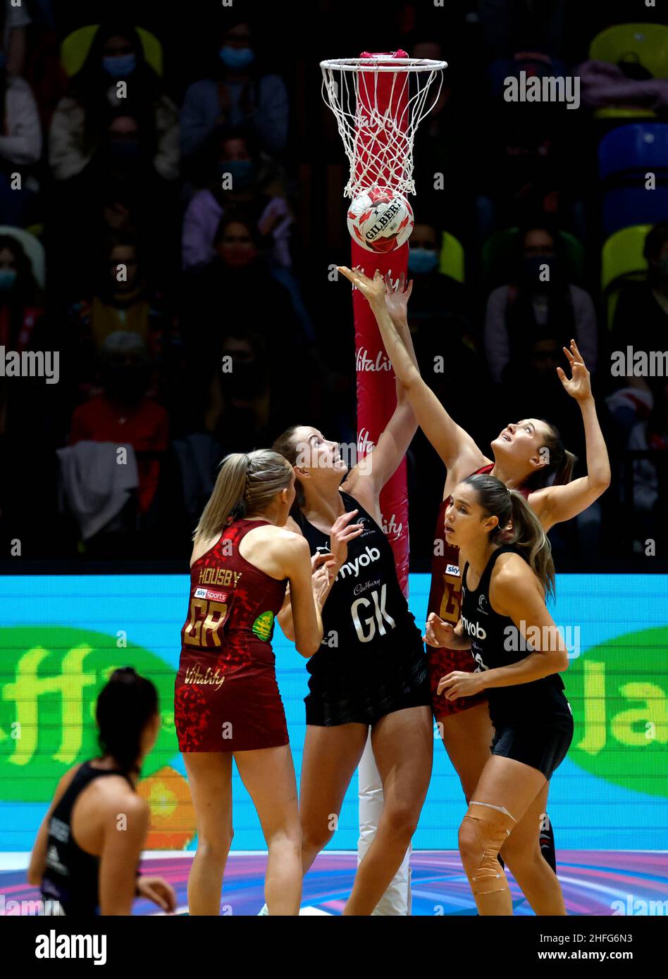 A general view of action during the netball quad series match at Copper ...