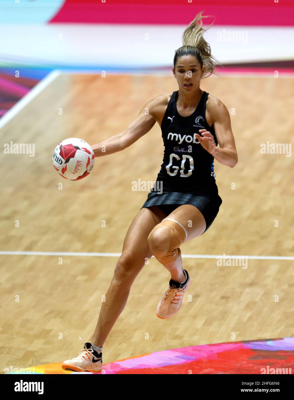 New Zealand's Kayla Johnson during the netball quad series match at ...