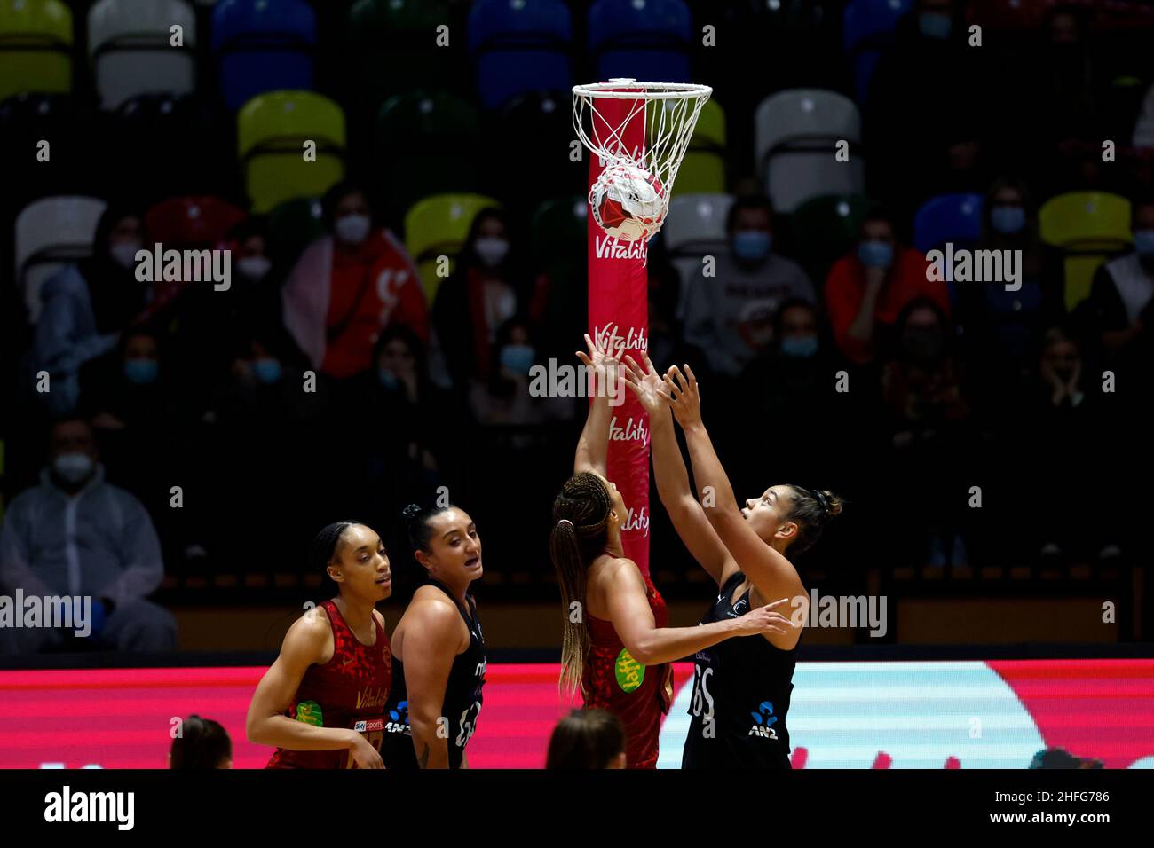 A general view of action during the netball quad series match at Copper ...