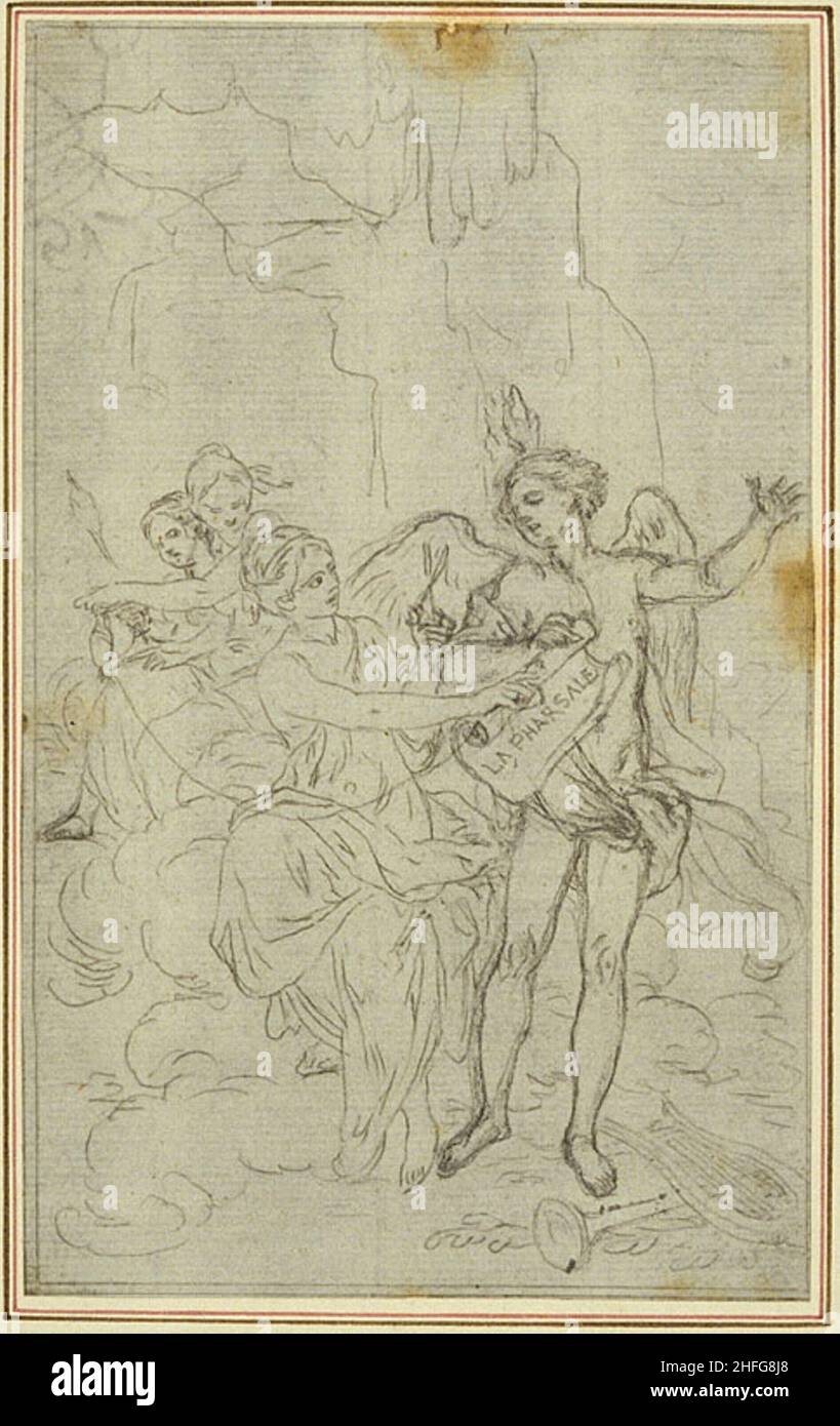 Study: Vignette-Frontispiece for Lucain's "La Pharsale", c. 1766 Stock ...