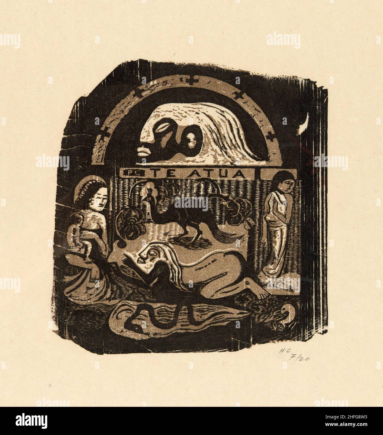 Te atua (The God), from the Suite of Late Wood-Block Prints, 1899 ...