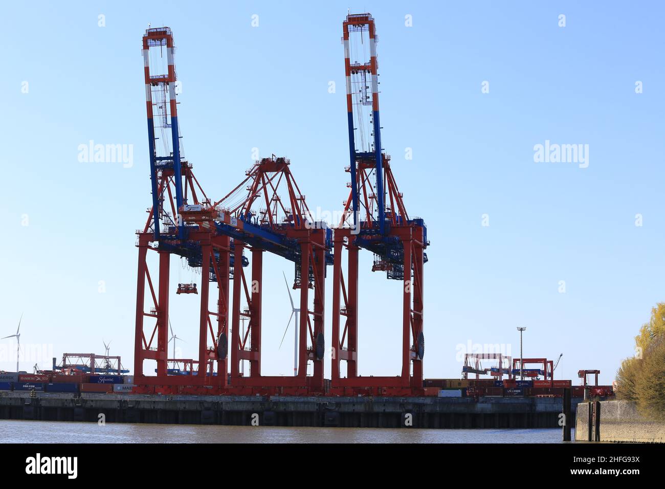 container terminal in the port of Hamburg, Germany Stock Photo - Alamy