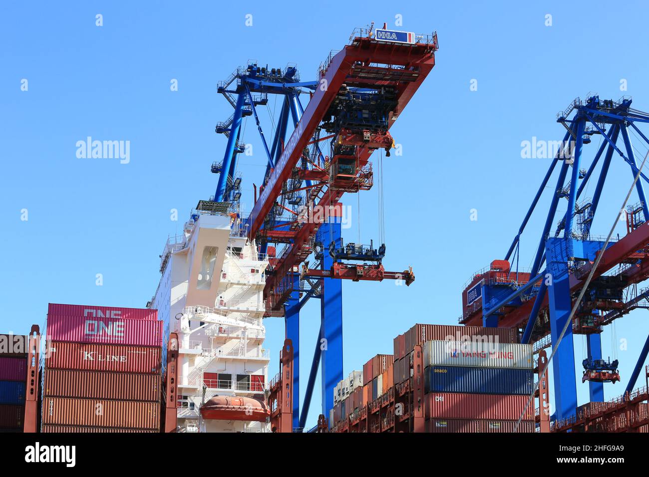 container terminal in the port of Hamburg, Germany Stock Photo - Alamy