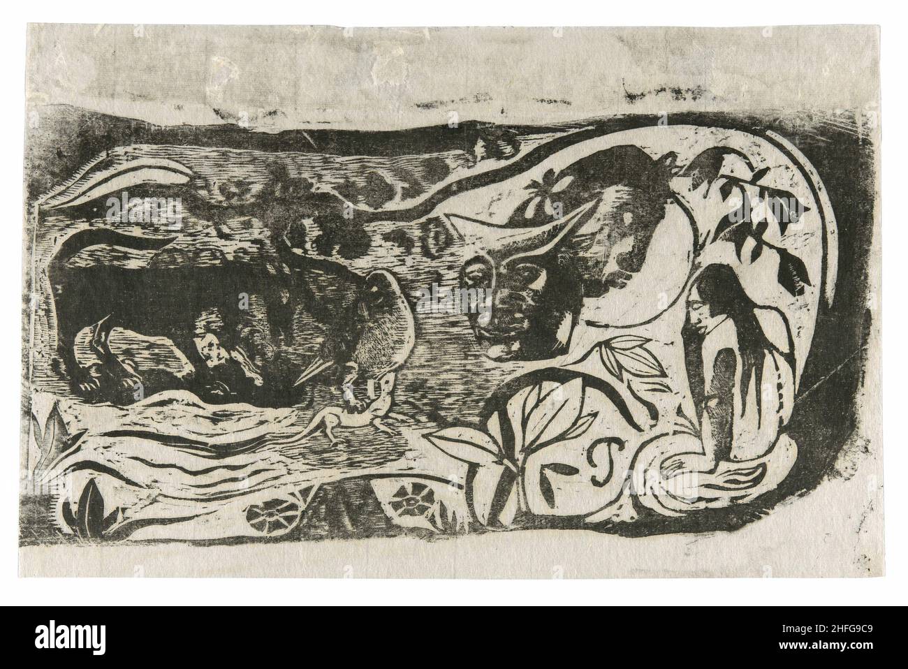 Plate with the Head of a Horned Devil, from the Suite of Late Wood ...