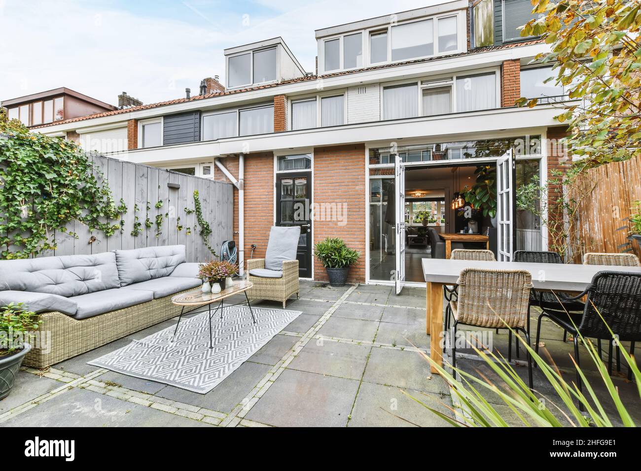 View of the beautiful veranda of the house Stock Photo - Alamy