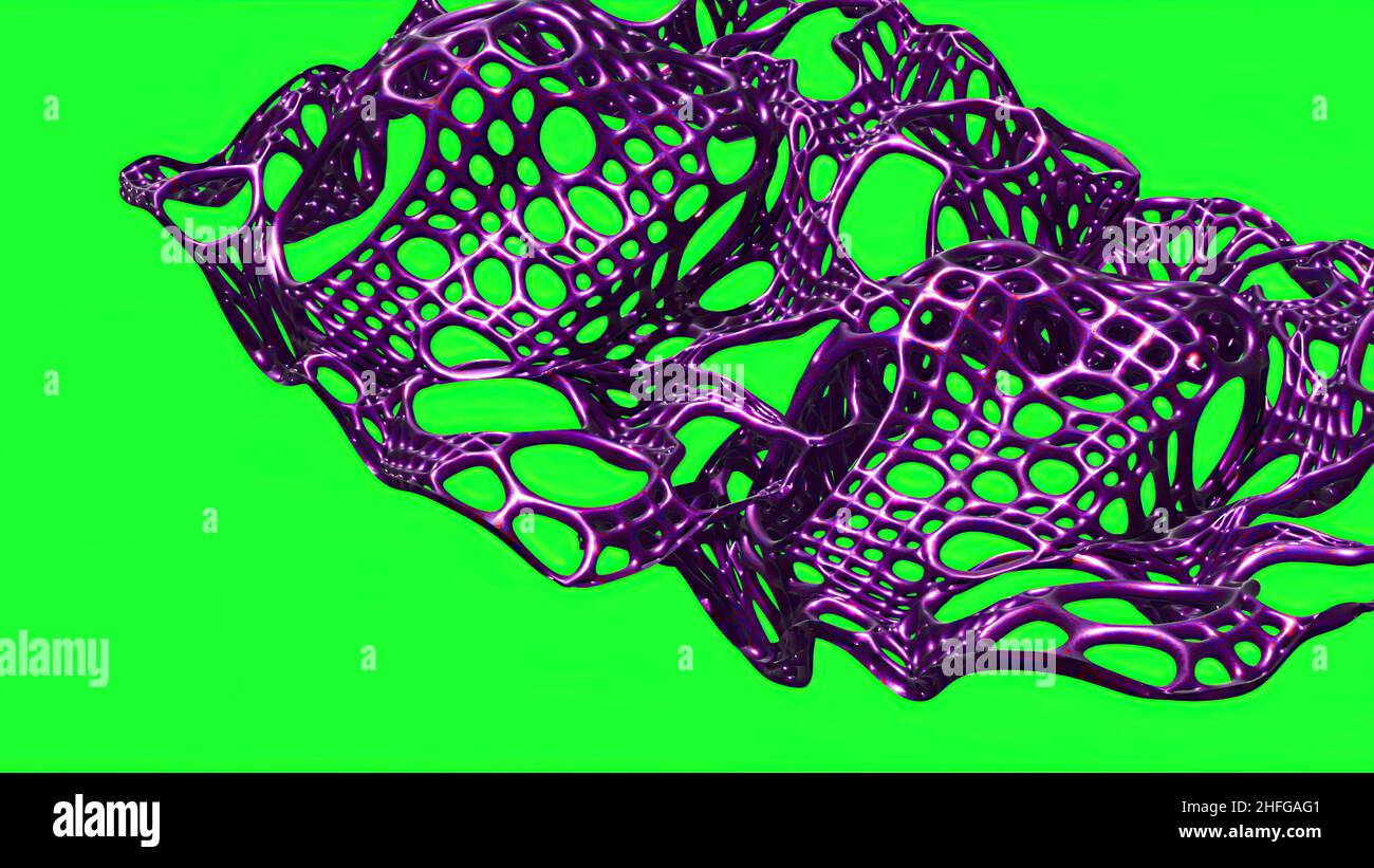 3d Illustration Abstract Wire Organic Shape Using As Modern Science Fiction Background On