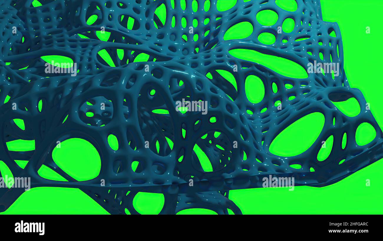 3d Illustration Abstract Wire Organic Shape Using As Modern Science Fiction Background Stock