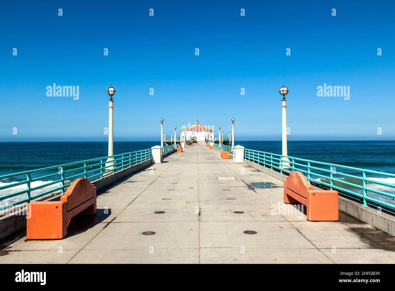 beautiful pier at Hermosa Beach in California Stock Photo - Alamy