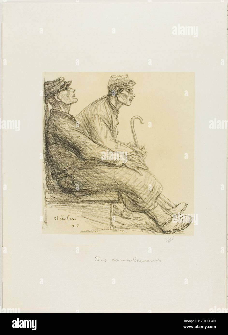 The Convalescents, plate two from Actualités, 1915, published May 1915 Stock Photo - Alamy