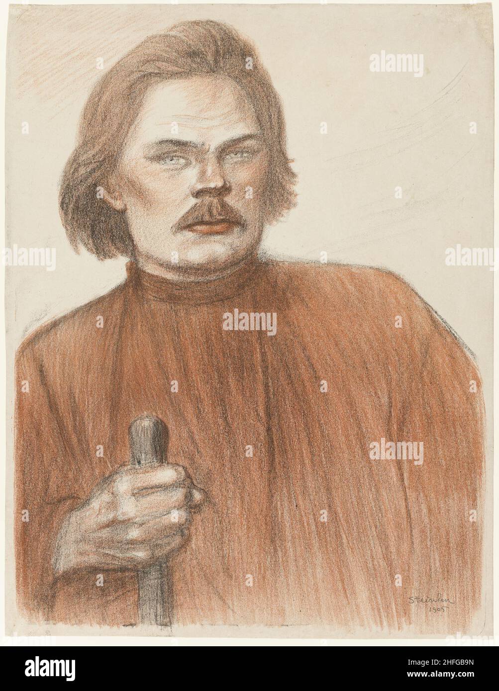 Frontal Portrait from the Waist Up of Maxime Gorki, 1905 Stock Photo ...