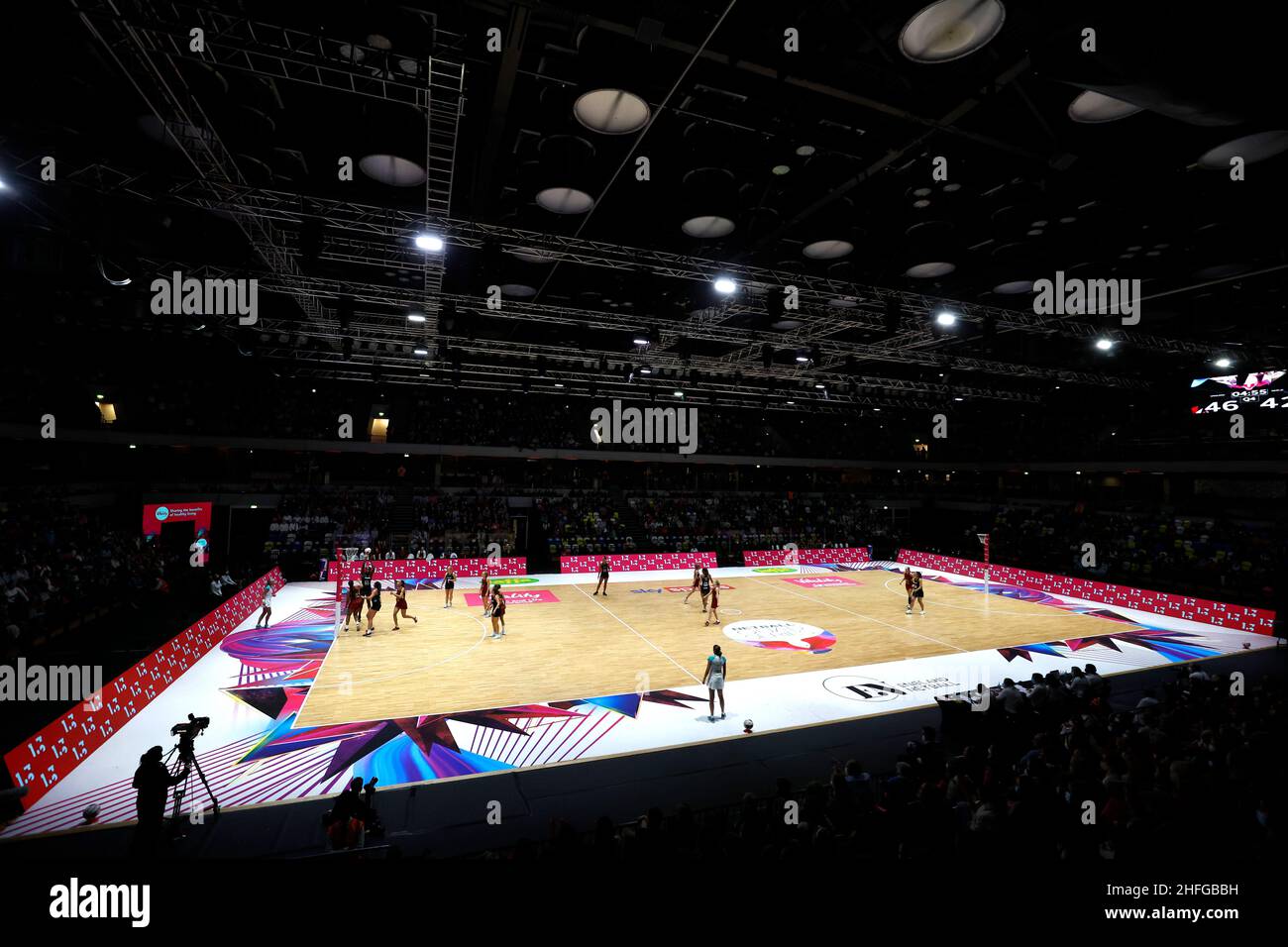 A general view during the netball quad series match at Copper Box Arena ...