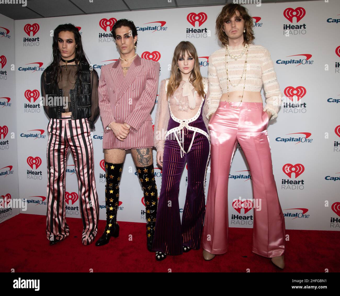 15 January 2022 - Los Angeles, California - (L-R) Ethan Torchio, Damiano David, Victoria De ...