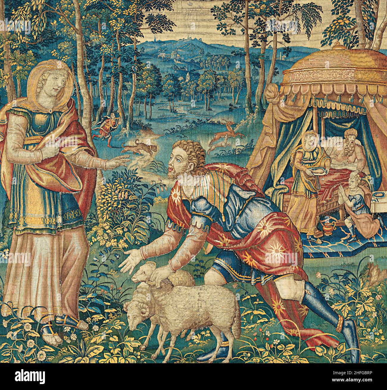The Meeting of Jacob and Rebecca, and Isaac Blessing Jacob, from The ...