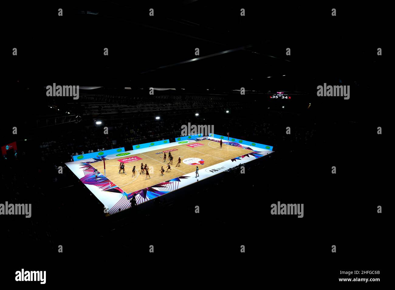 during the netball quad series match at Copper Box Arena, London ...