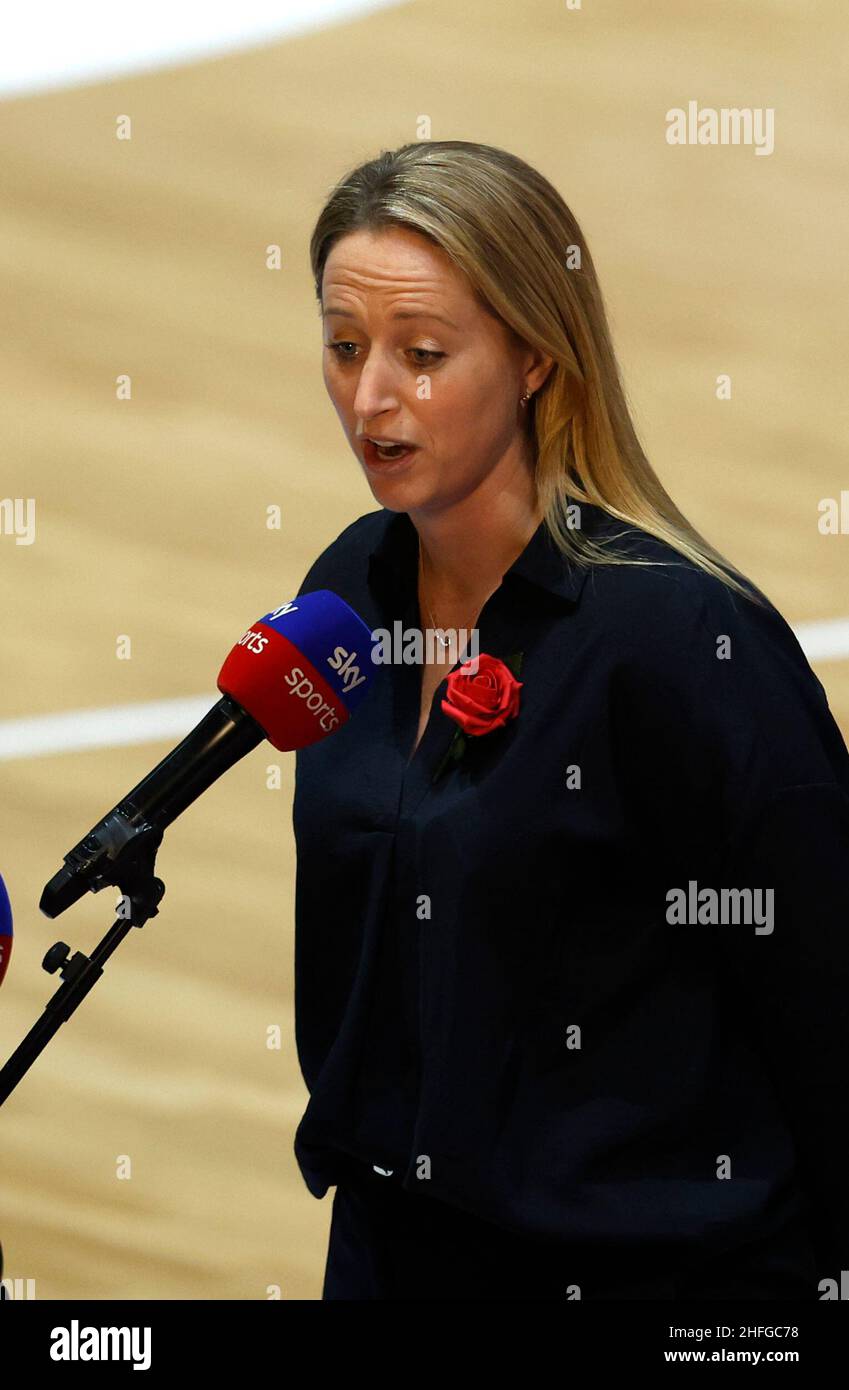 England Vitality Roses head coach Jess Thirlby during the netball quad ...