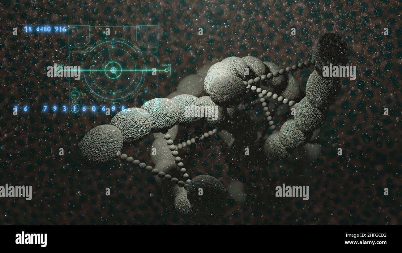 3d illustration - Structure Molecules of alien DNK Stock Photo - Alamy