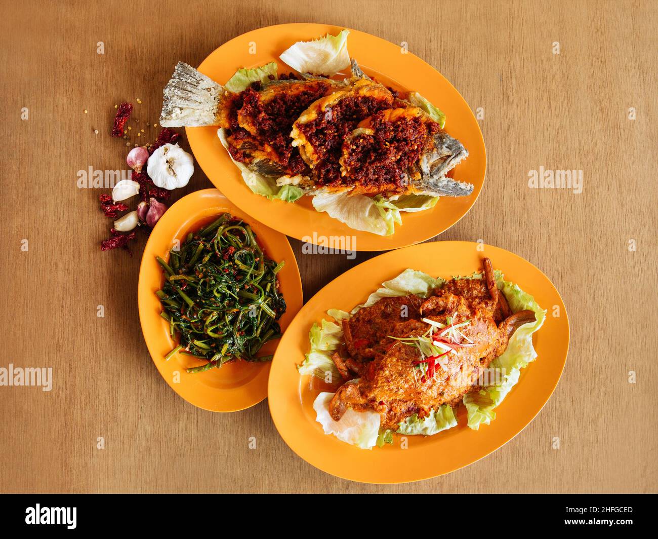 Sambal Kang Kong, Sambal Belachen Sole Fish, Chilli Crab chines food ...