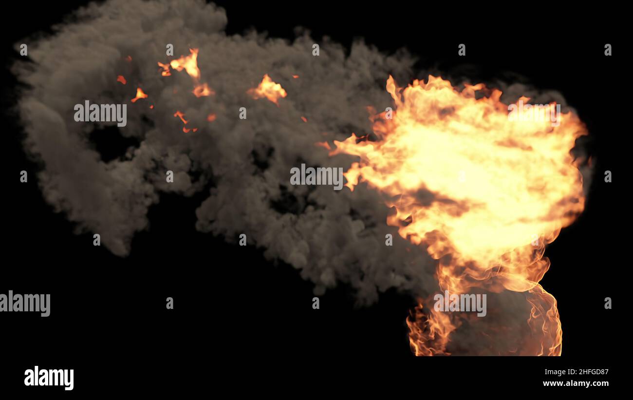 3d illustration - Fire Ball Explosion Stock Photo - Alamy
