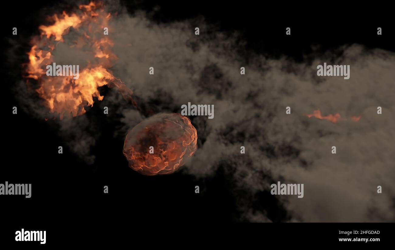 3d illustration - Fire Ball Explosion Stock Photo - Alamy