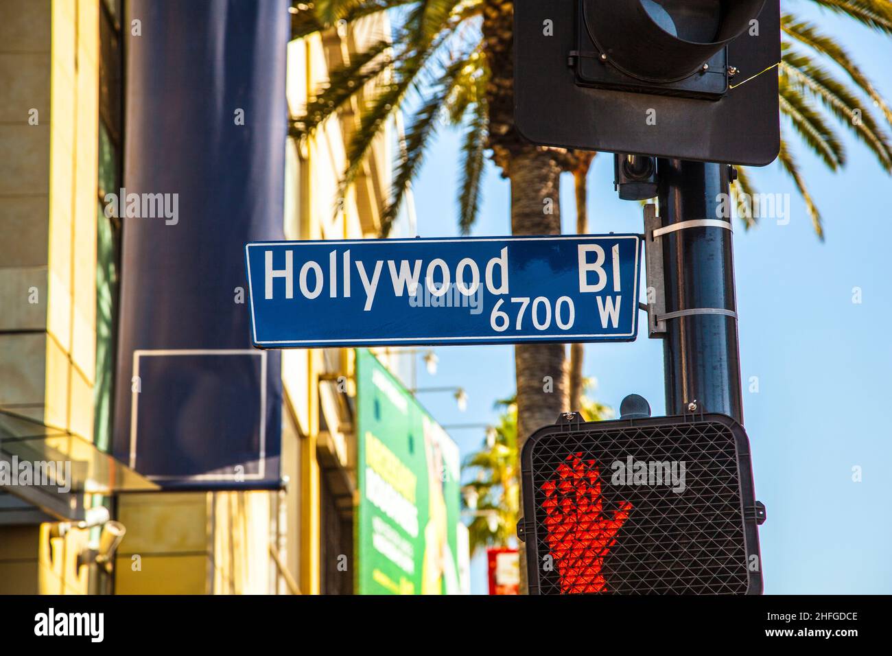 street sign Hollywood Boulevard in Hollywood, Los Angeles Stock Photo ...