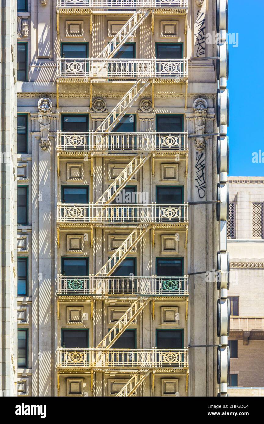 facade of skyscraper downtown Los Angeles Stock Photo - Alamy