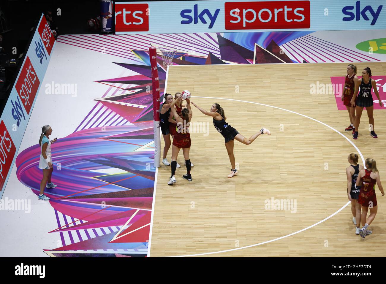 A general view of play during the netball quad series match at Copper ...