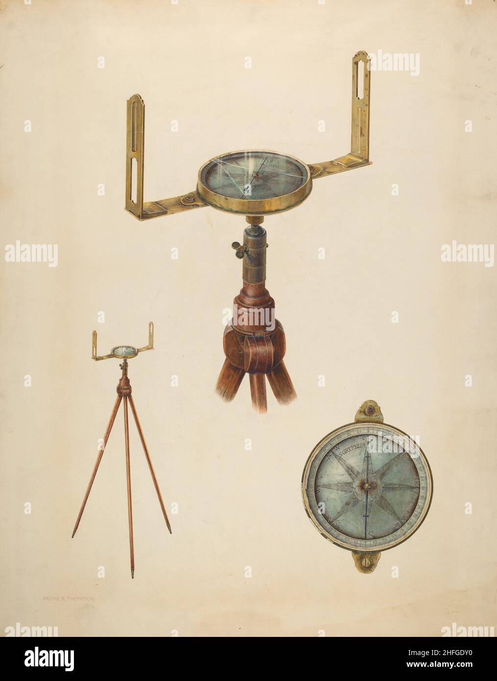 Surveyor compass hi-res stock photography and images - Alamy