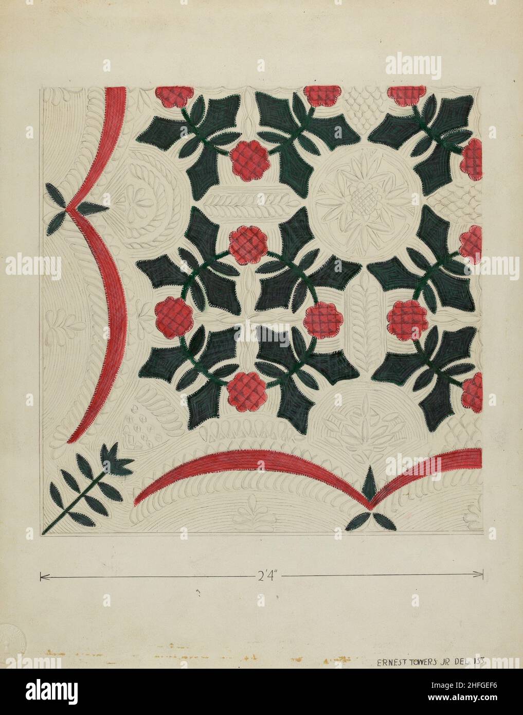 Applique Coverlet, c. 1936 Stock Photo - Alamy