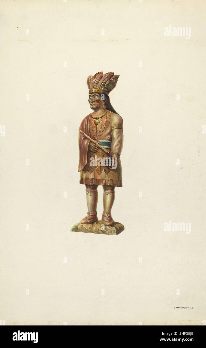Wooden Indian, c. 1937 Stock Photo - Alamy