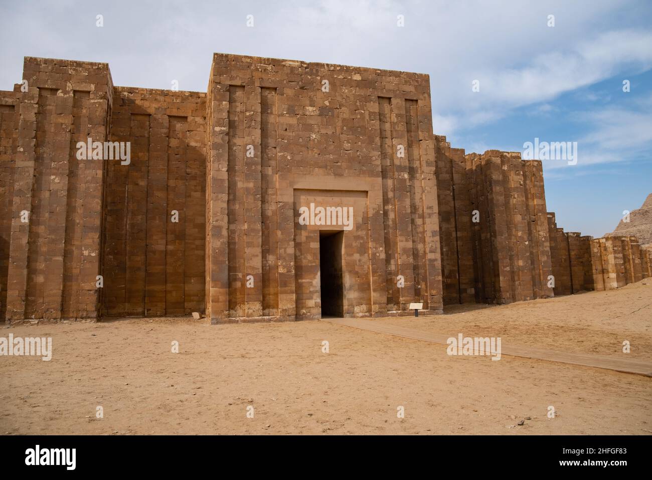 Temple around of Step pyramid of Djoser in Saqqara, an archeological ...