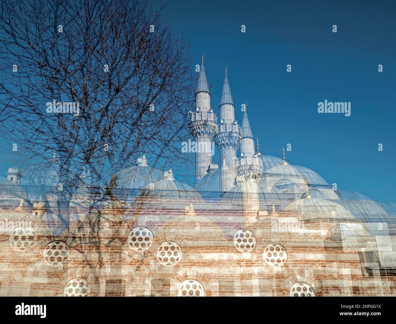 Uskudar Semsi Pasa Mosque, Multiple Exposure, Istanbul, Turkey Stock ...