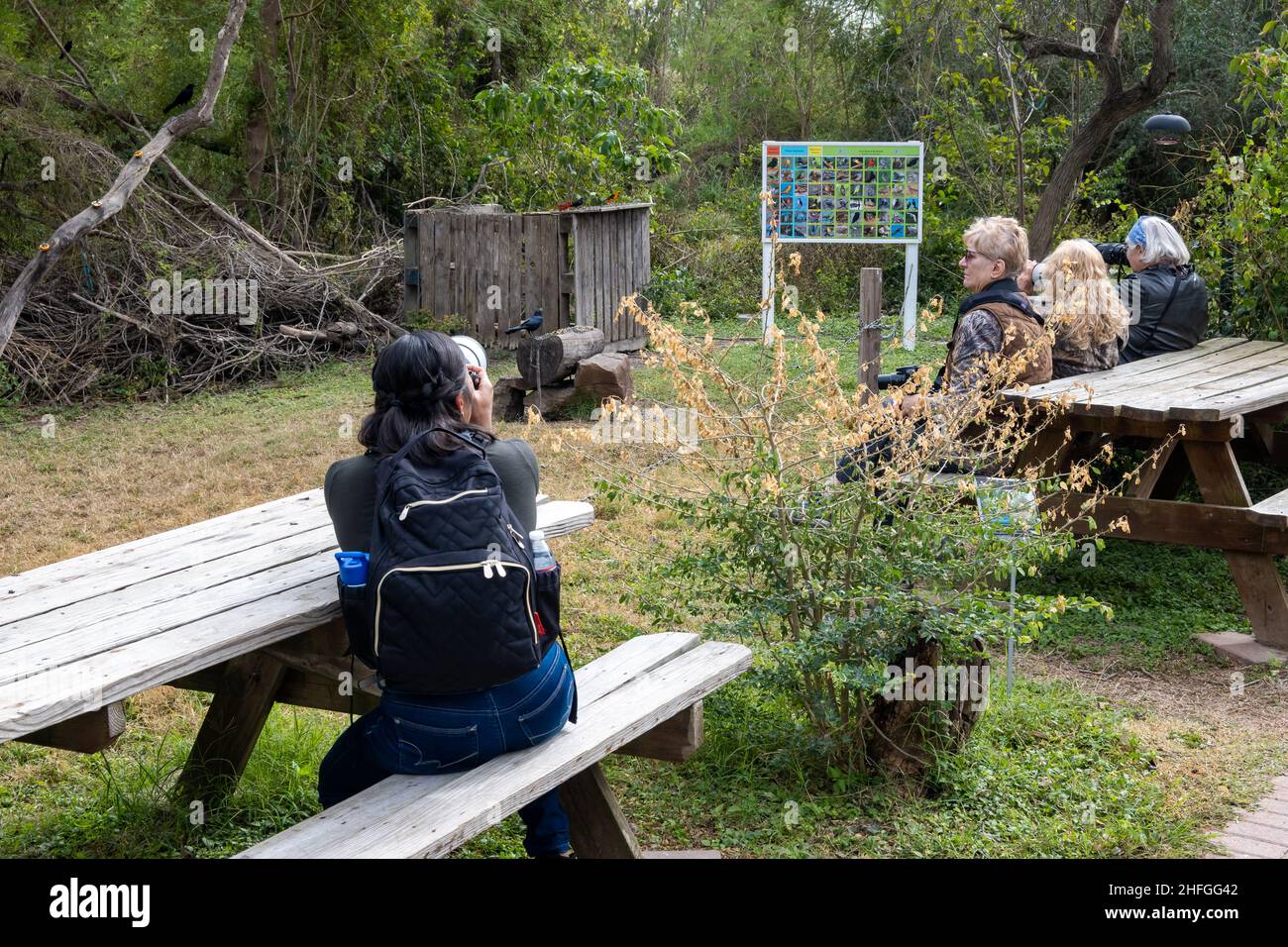 Visitors photograph birds at the National Butterfly Center. McAllen ...